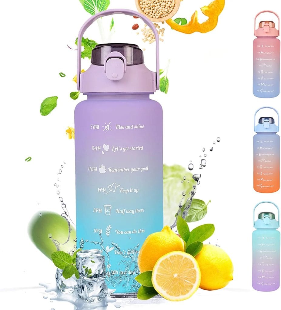 Motivational Water Bottle Combo 2L & 1L with Straw - BoredBox