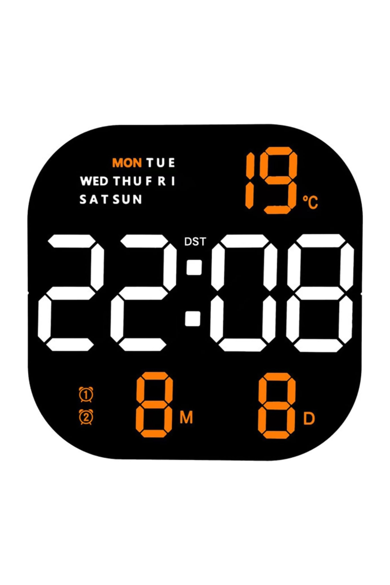 Digital Modern LED Clock With Remote Wall Mount or Table Mount - BoredBox